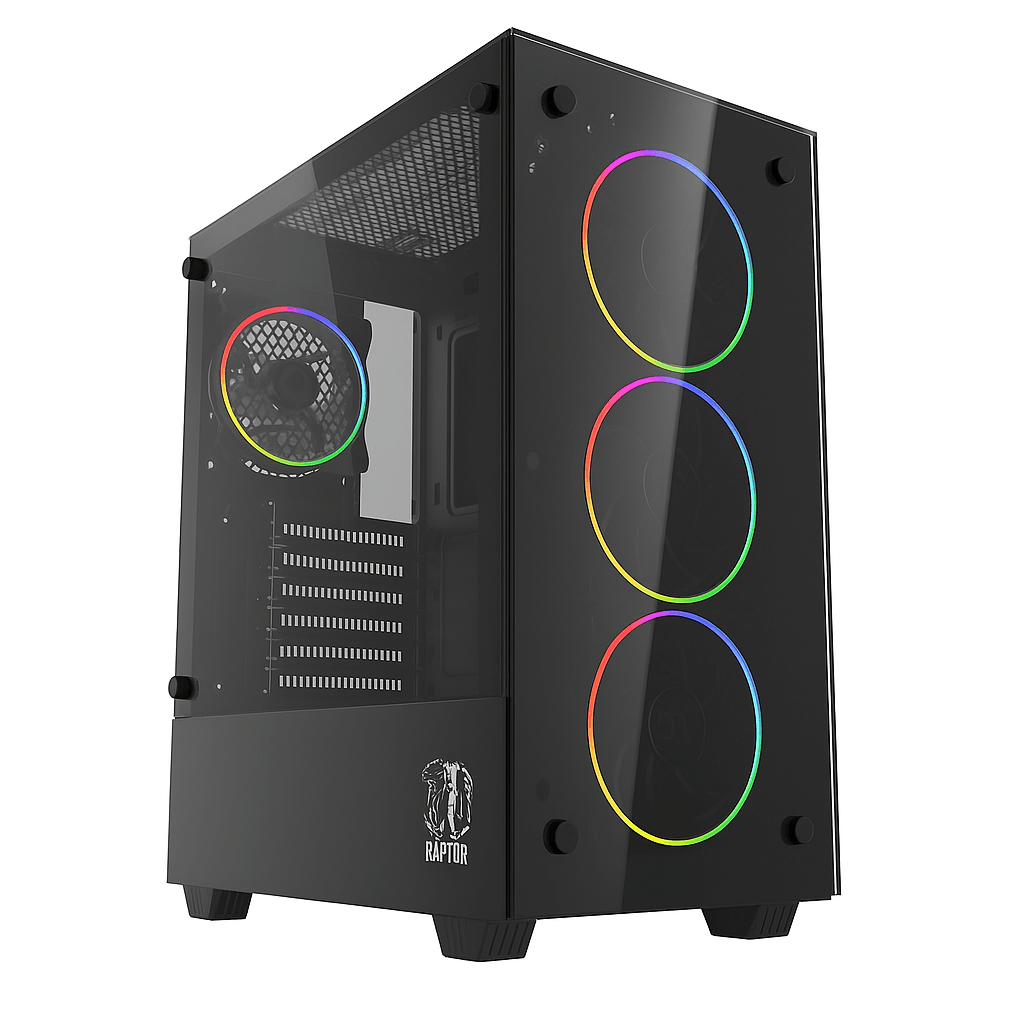 GABINETE RAPTOR SENTINEL TG MT RGB FANX4 - Diamond System - Diamond System
